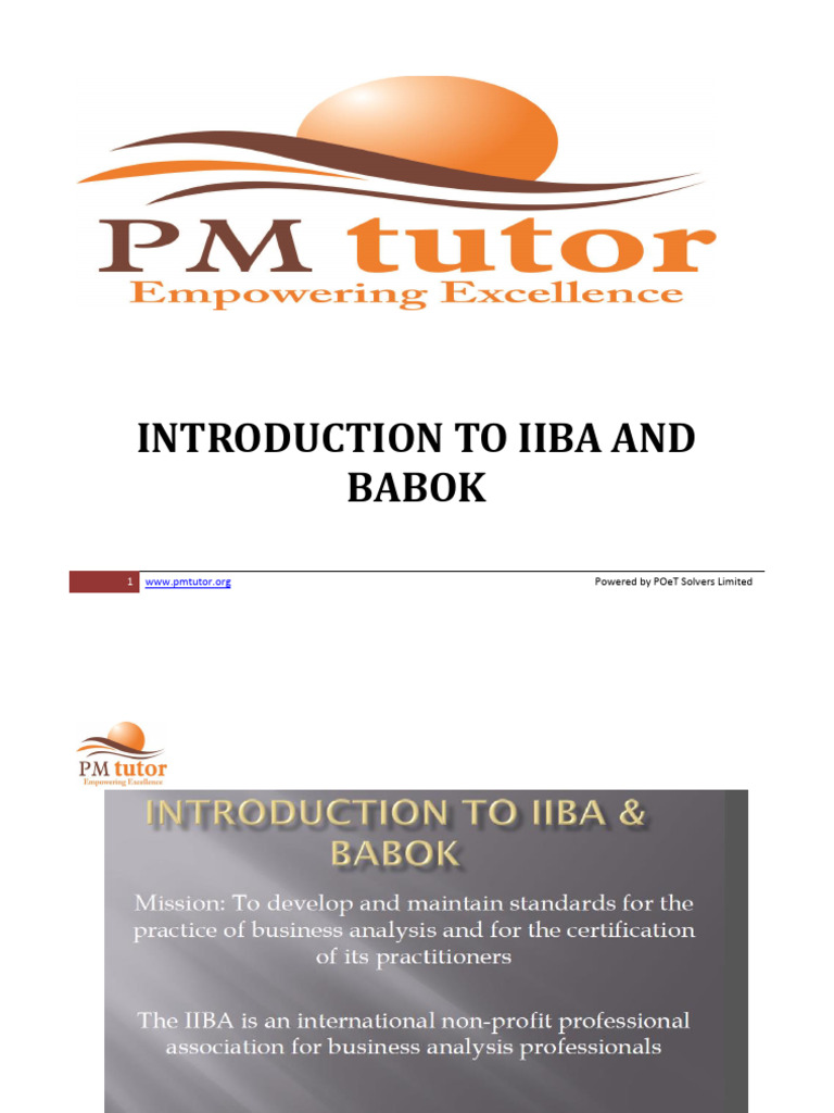 3.introduction To IIBA & BABOK | PDF | Business Analysis | System