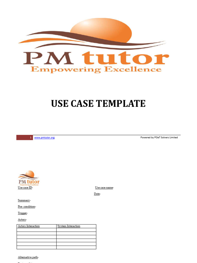 Use Case Template | PDF