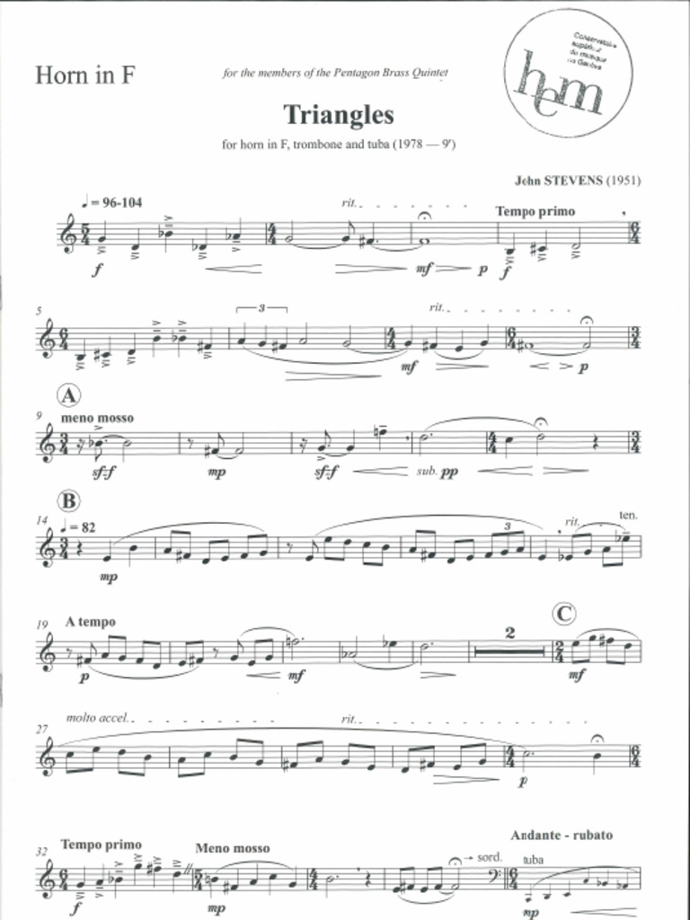 John Steves - Triangles - Horn | PDF