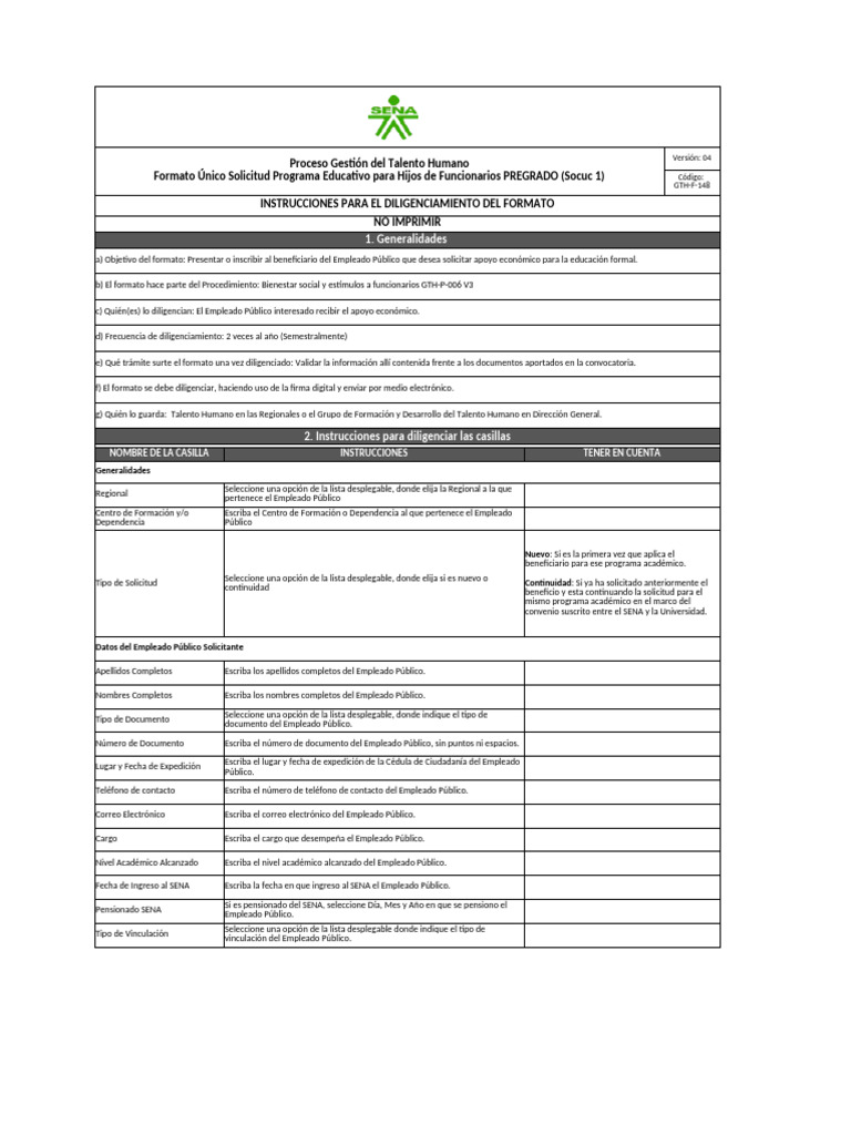 Solicitud de Apoyo Educativo SENA | PDF | Documento de identidad