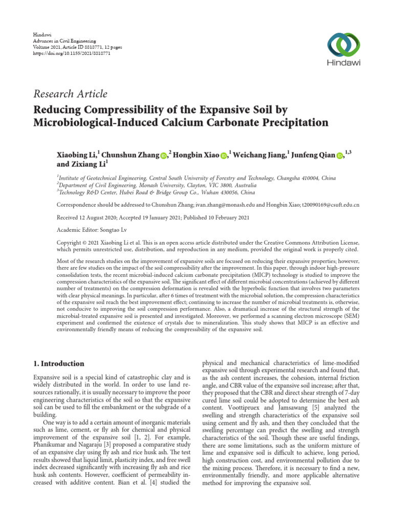 Advances in Civil Engineering - 2021 - Li - Reducing Compressibility of ...