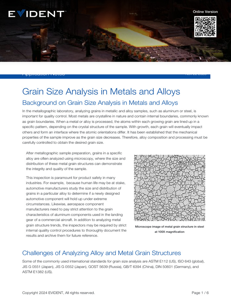 Grain Size Analysis in Metals and Alloys | PDF | Pixel | Crystallite