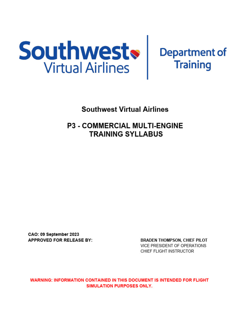 Commercial Multi-Engine Training Syllabus | PDF | Airport | Takeoff