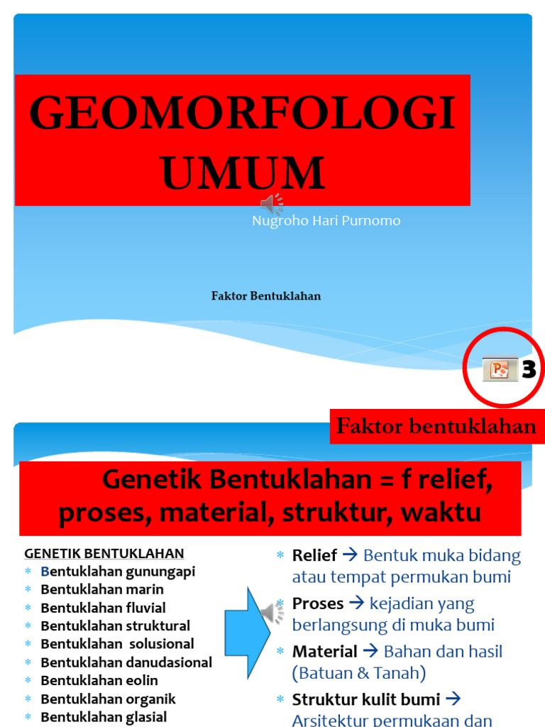 Geomorfologi Umum: Nugroho Hari Purnomo | PDF