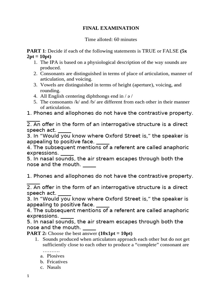 Test Phonetic | PDF | Consonant | Linguistics