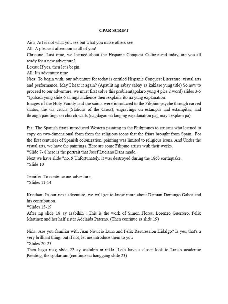 Cpar Script Pdf