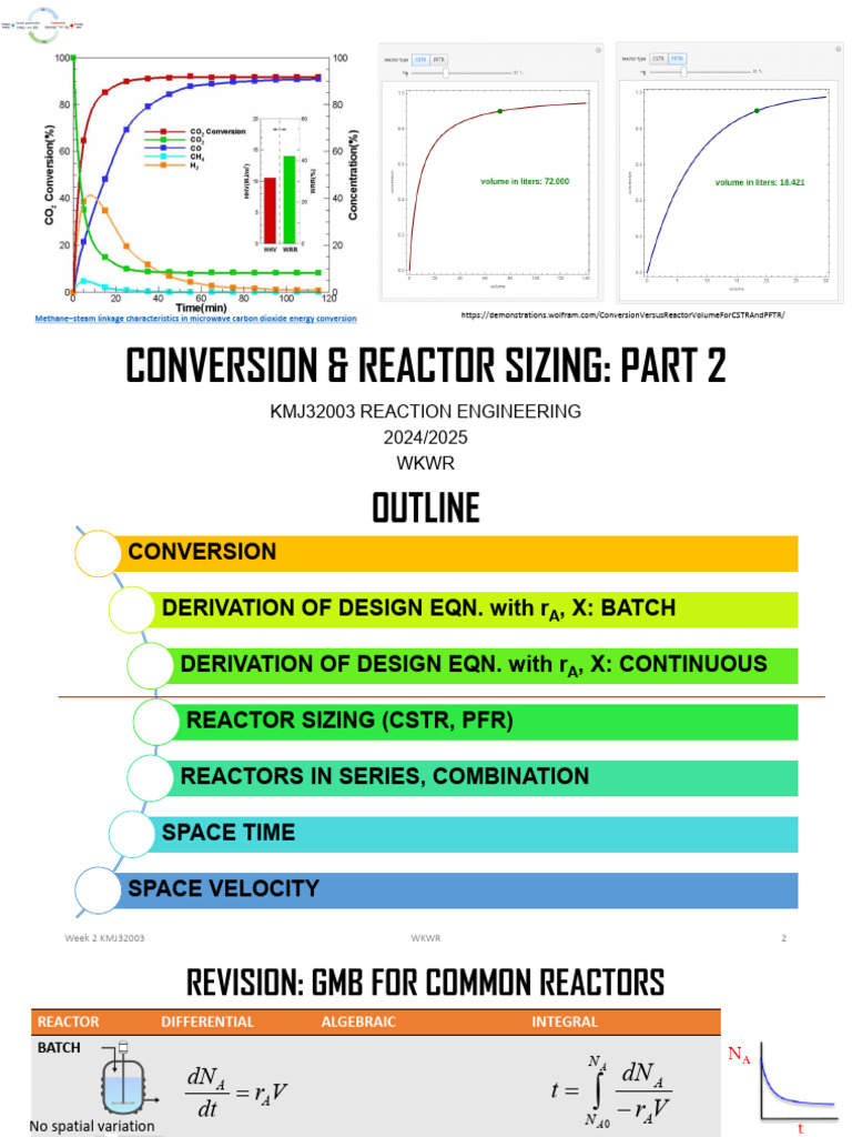 W2 Conversion Reactor Sizing Part 2 SV | PDF | Chemical Reactor | Chemical Engineering