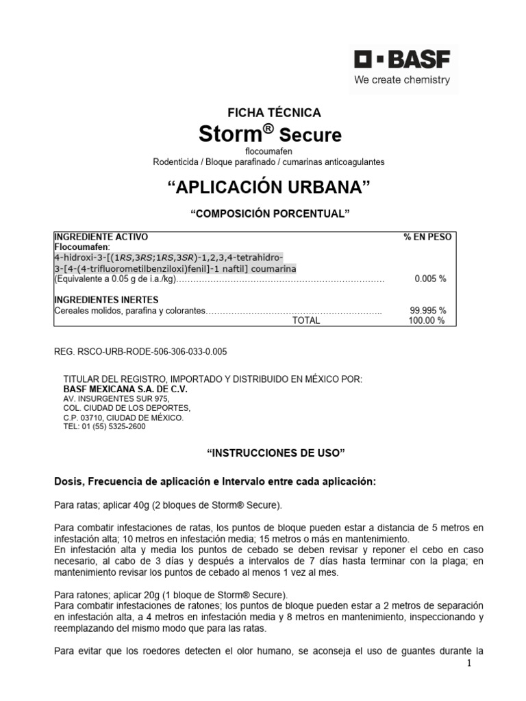Storm Secure | PDF | Agua | Agente oxidante