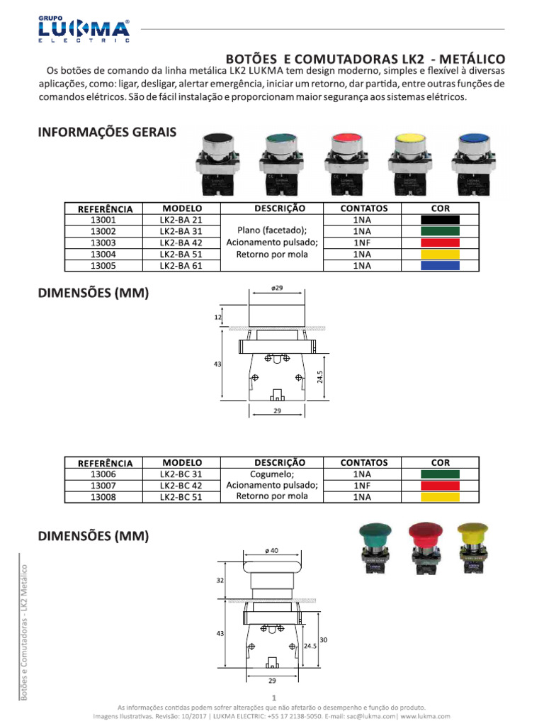 BOTOES E COMUTADORAS LK2 METALICO - Compressed | PDF