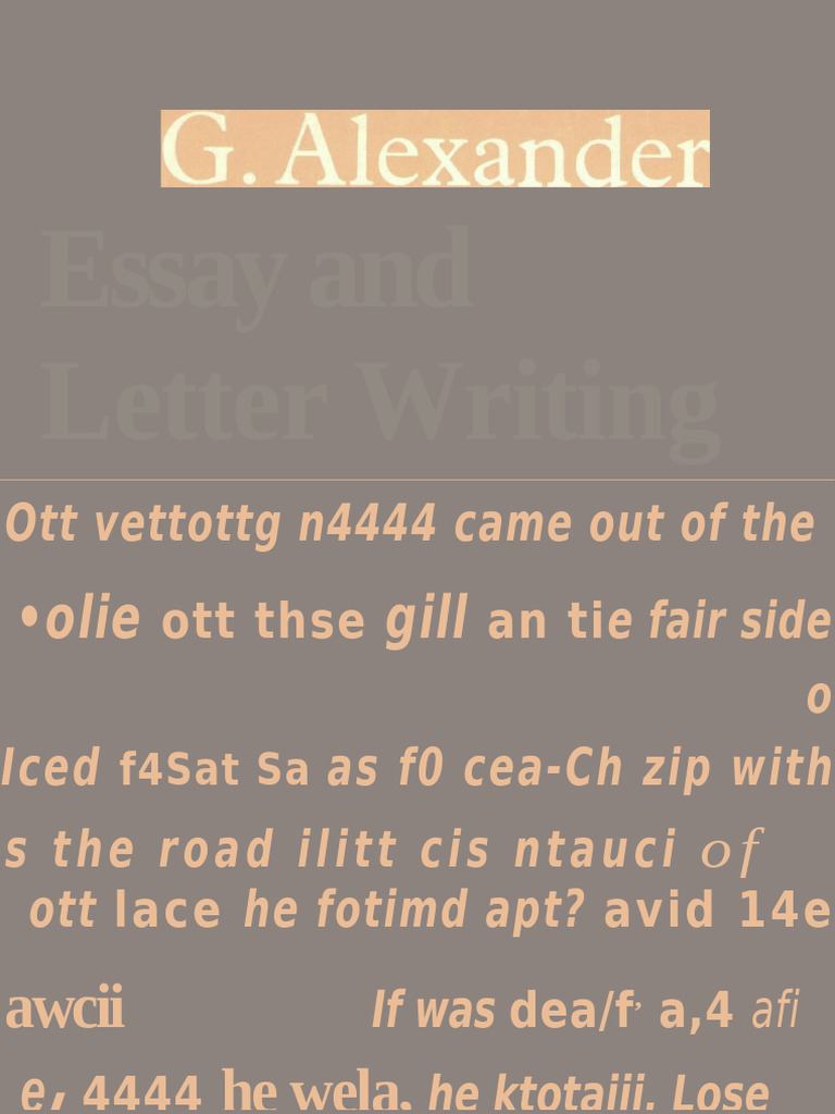 Essay and Letter Writing LG Alexander (English With Simo) | PDF ...