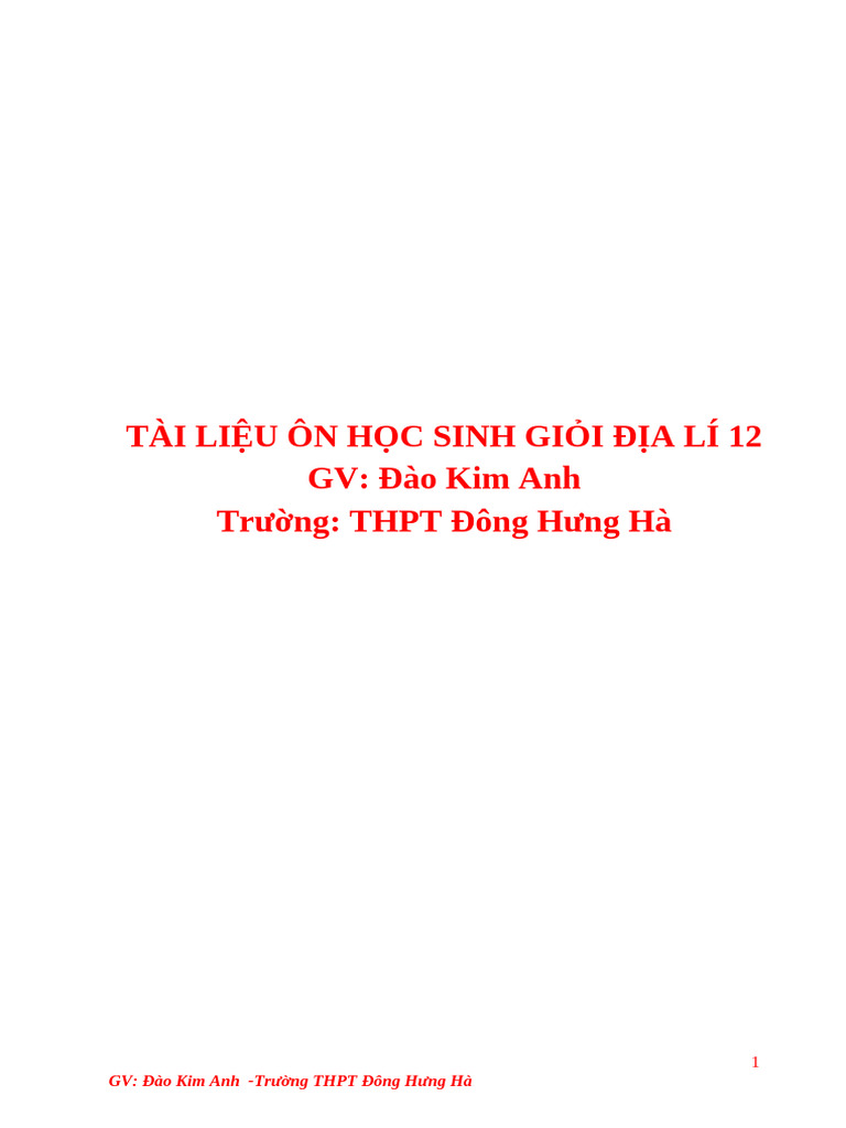HSG12 Đề Cương Tự Nhiên | PDF