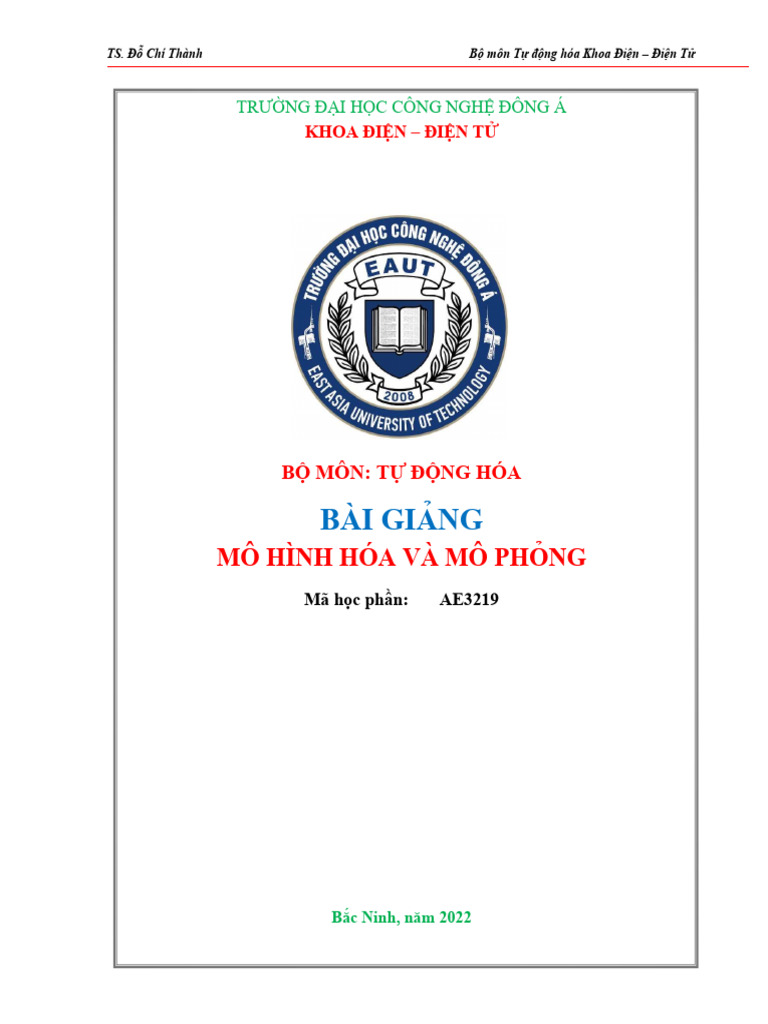Bài giảng Mô hình hóa mô phỏng | PDF