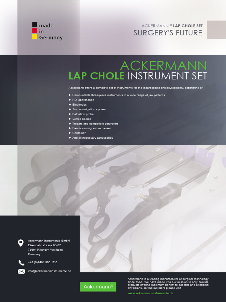 Ackermann Laparoscopic Cholecystectomy Set | PDF | Surgery | Medical ...