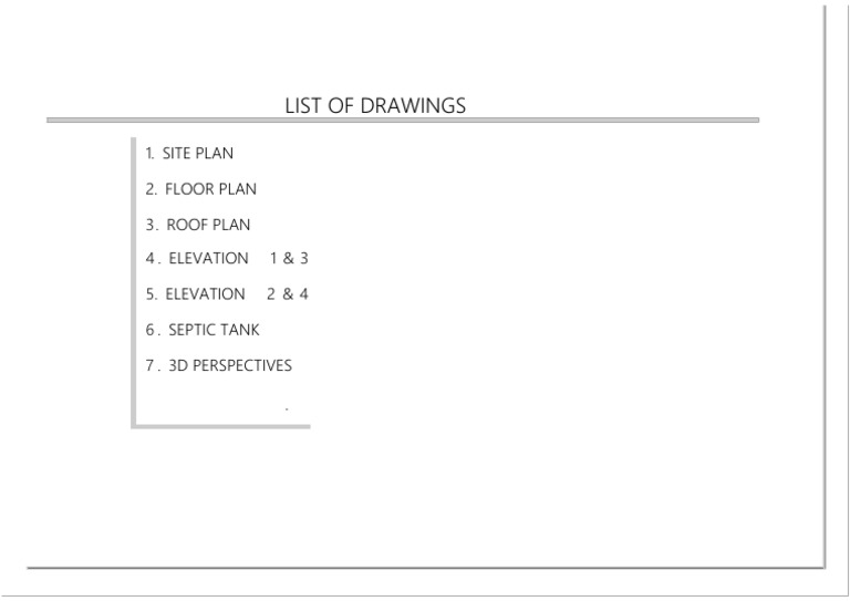 List of Drawings 101 | PDF