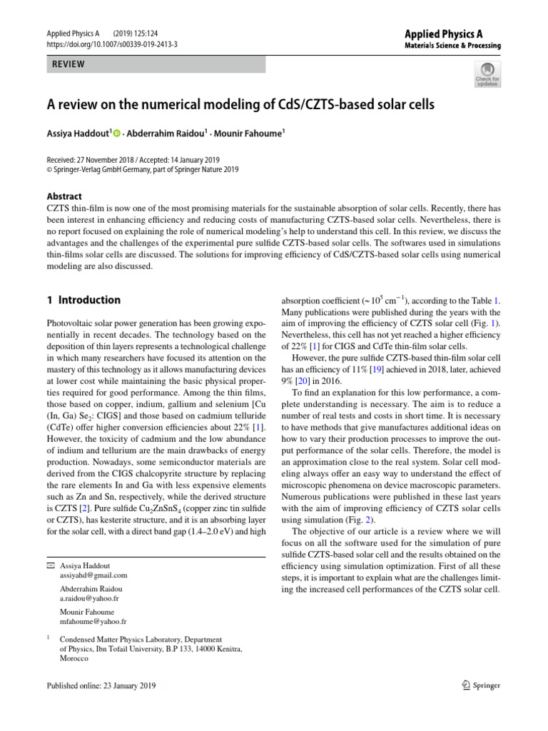 10.1007@s00339 019 2413 3 | PDF | Semiconductors | Solid State Engineering
