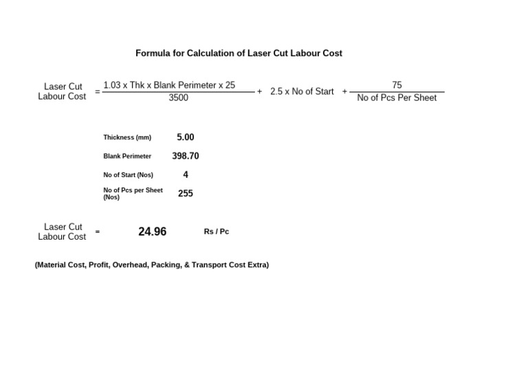 Laser Cut Calculation | PDF
