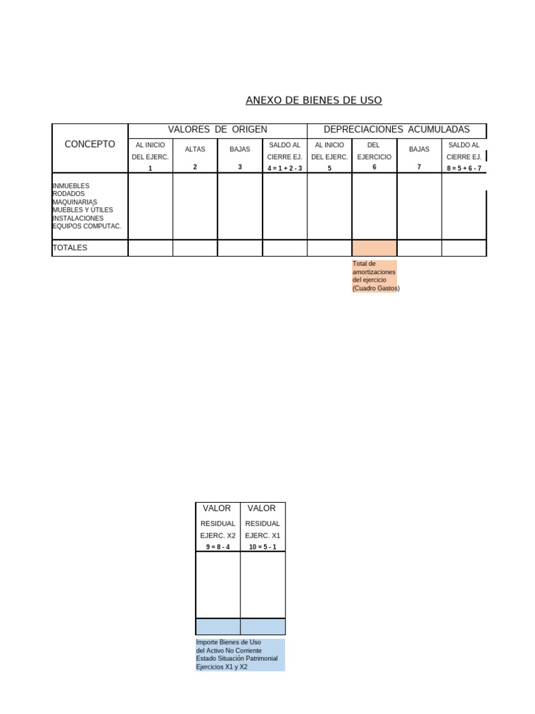 Anexo Bienes de Uso 1 | PDF