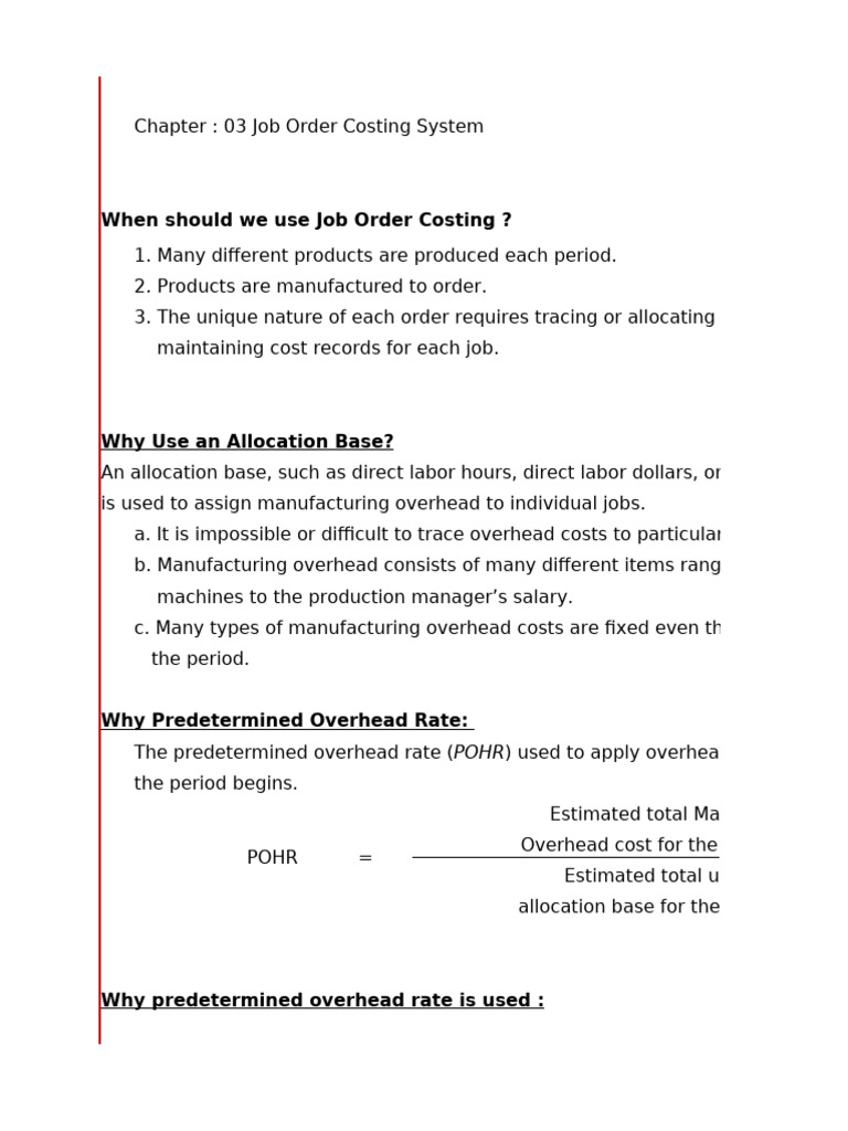 Job Order Costing System Overview | PDF | Cost Of Goods Sold | Inventory