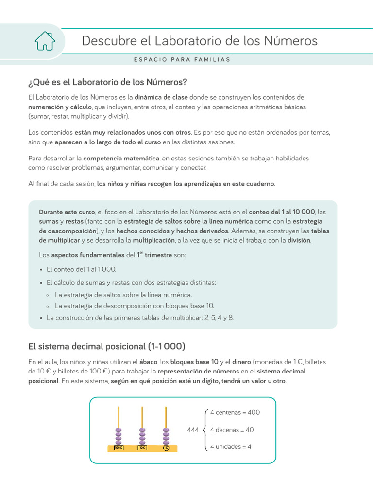 Guia para Familias 1r Trimestre 3o Primaria | PDF | Multiplicación ...