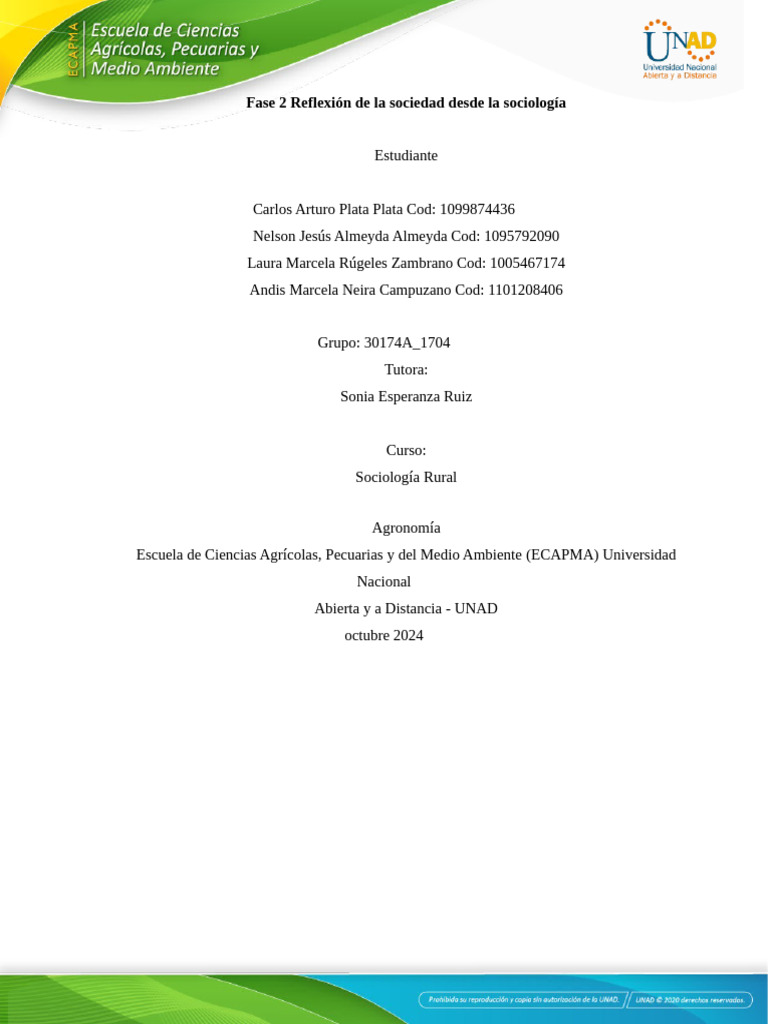 Fase 2 Reflexión de La Sociedad Desde La Sociología | PDF | Sociedad | Humano