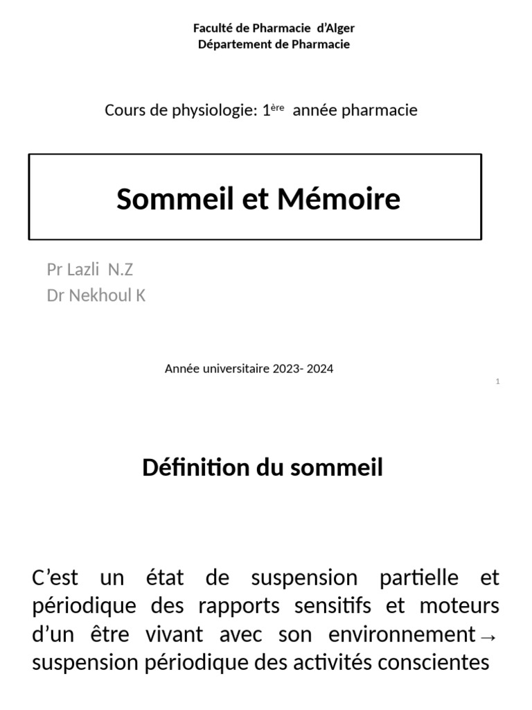 4 - Sommeil Animated | PDF | Rythme circadien | Sommeil