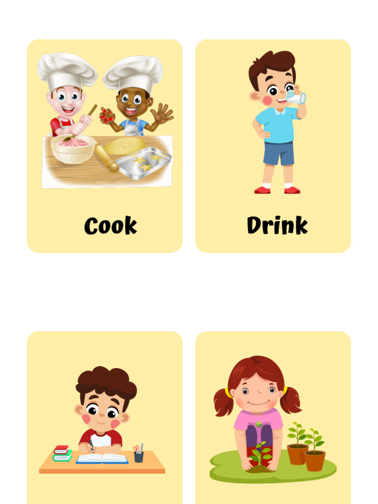 Actions Verbs Flashcards | PDF