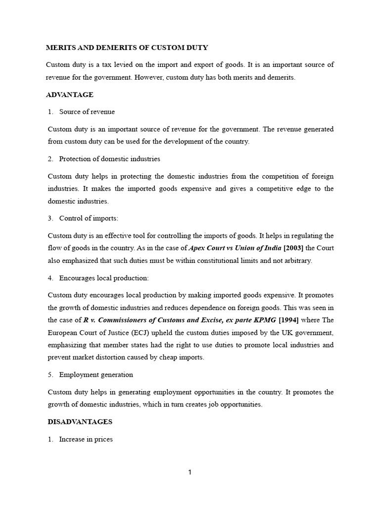 Adva and Disa of Custom and Excise Duty | PDF | Tariff | Excise