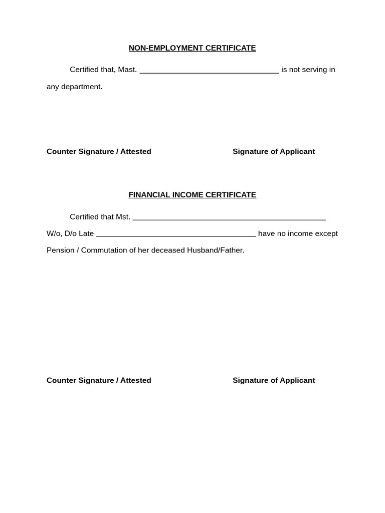 Non Employment Certificate | PDF | Business | Law