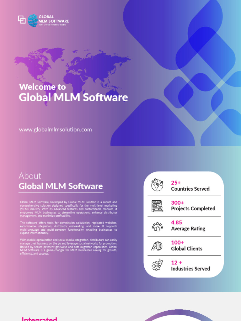 Global MLM Software Presentation | PDF | Software | E Commerce