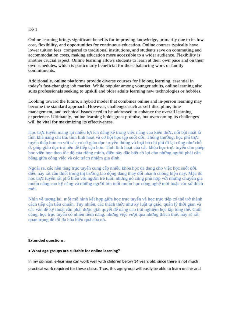 Online Learning Brings Significant Benefits For Improving Knowledge | PDF