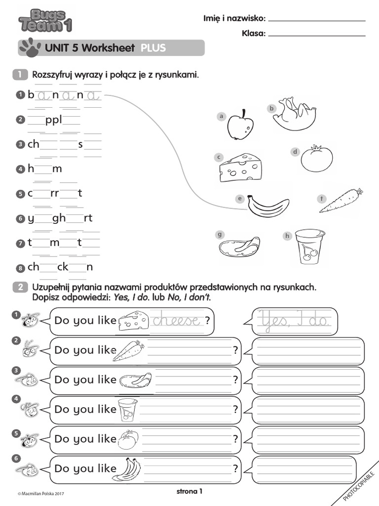 BT1 Unit 5 PB Worksheet Plus | PDF