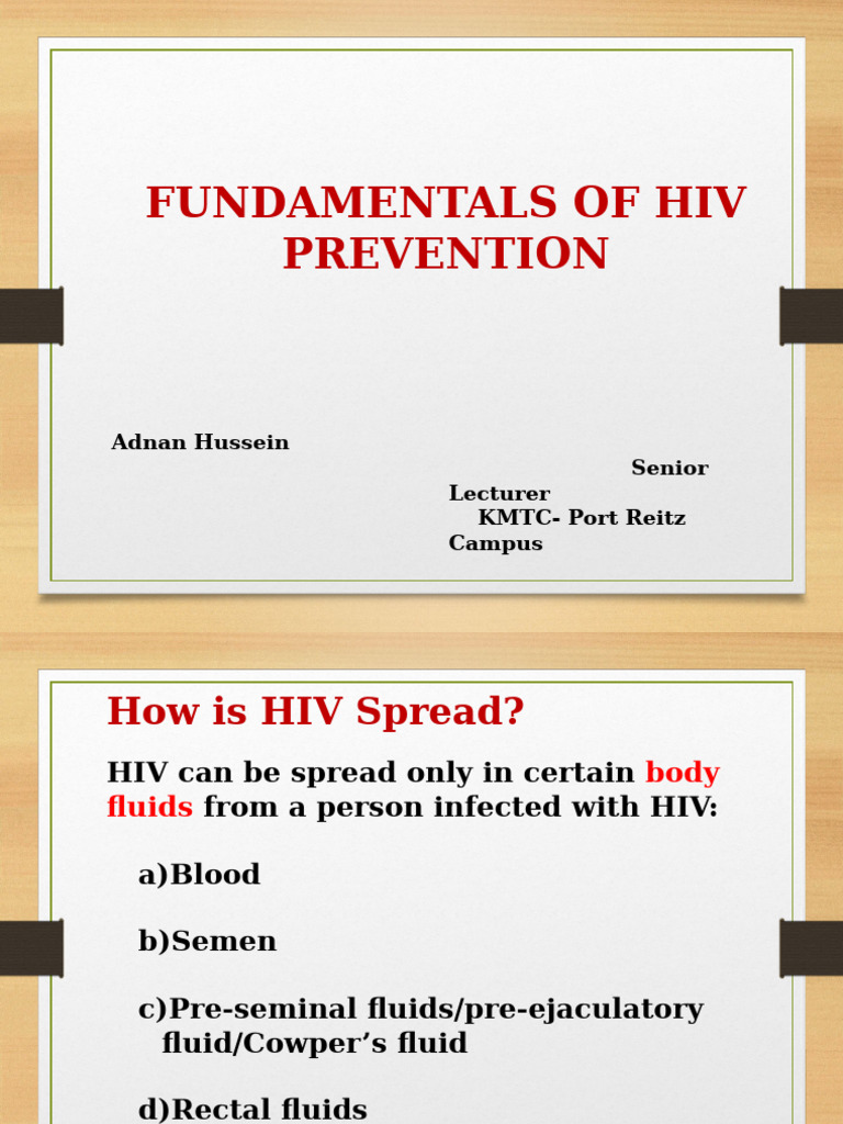 Hiv Prevention | PDF | Sexually Transmitted Infection | Hiv/Aids