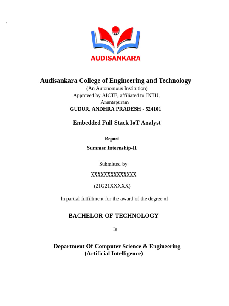 IoT Analyst Internship Report | PDF | Internet Of Things | Computer Programming