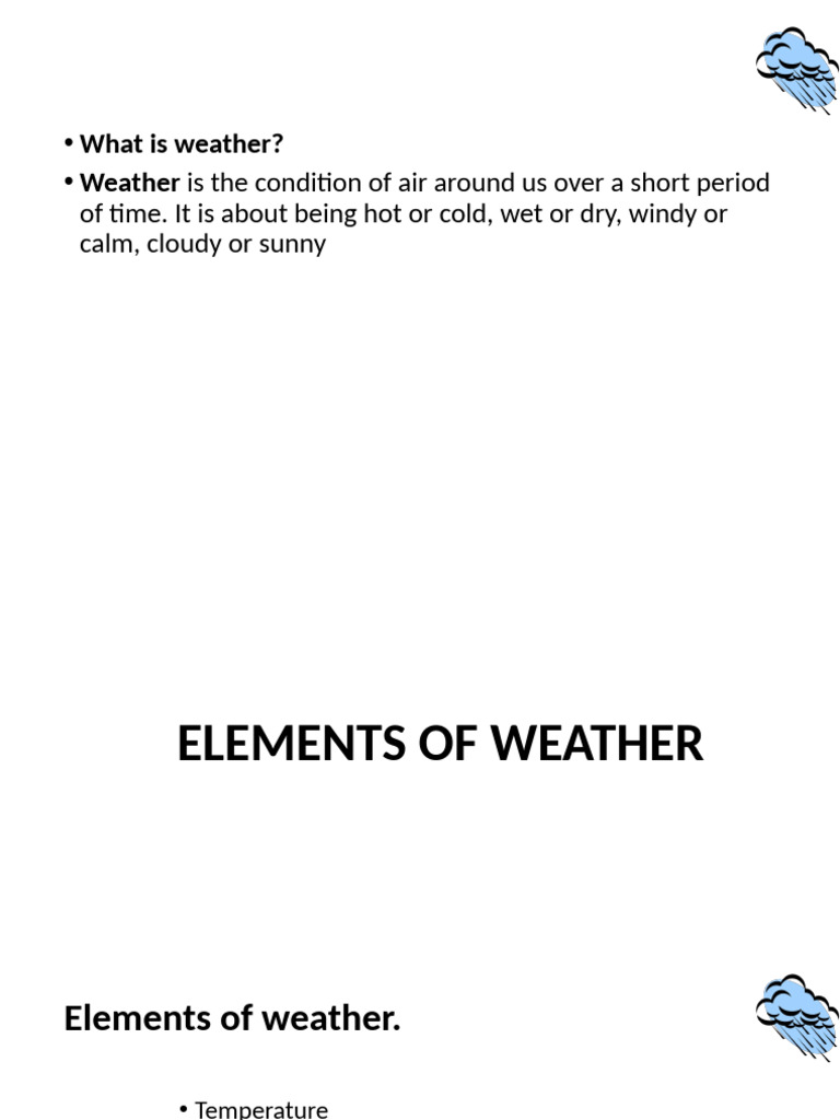 Understanding Weather Elements | PDF | Cloud | Precipitation