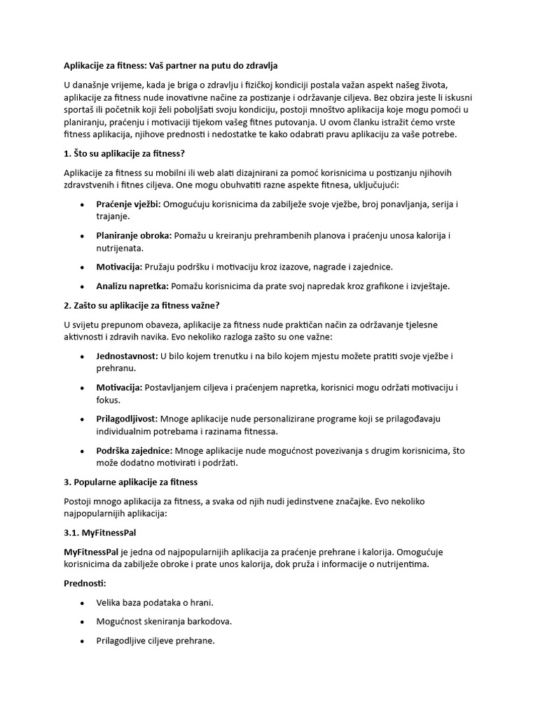 Aplikacije Za Fitnes | PDF