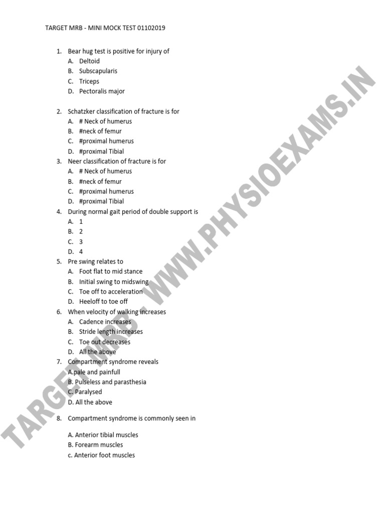 MRB Mini Mock Test Overview | PDF