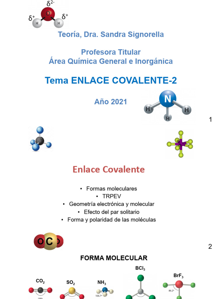 Enlace Covalente | PDF | Enlace químico | Polaridad química