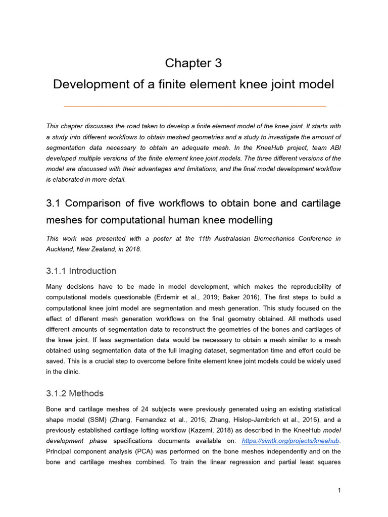 Finite Element Knee Joint Model Development | PDF | Knee ...