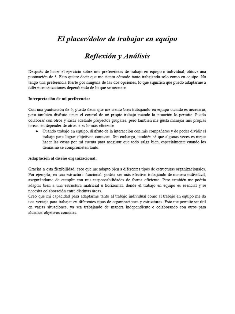 El Placer-Dolor de Trabajar en Equipo María René Solíz Soriano | PDF ...