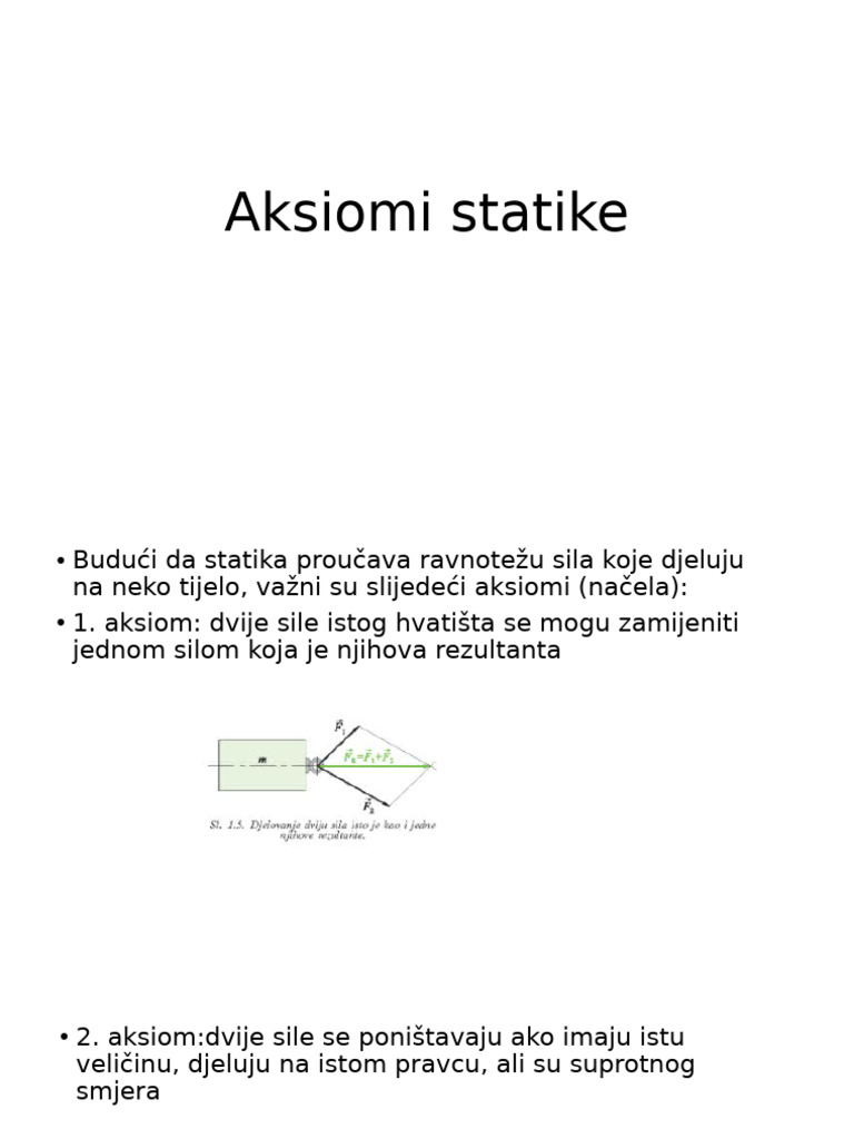 Aksiomi Statike | PDF
