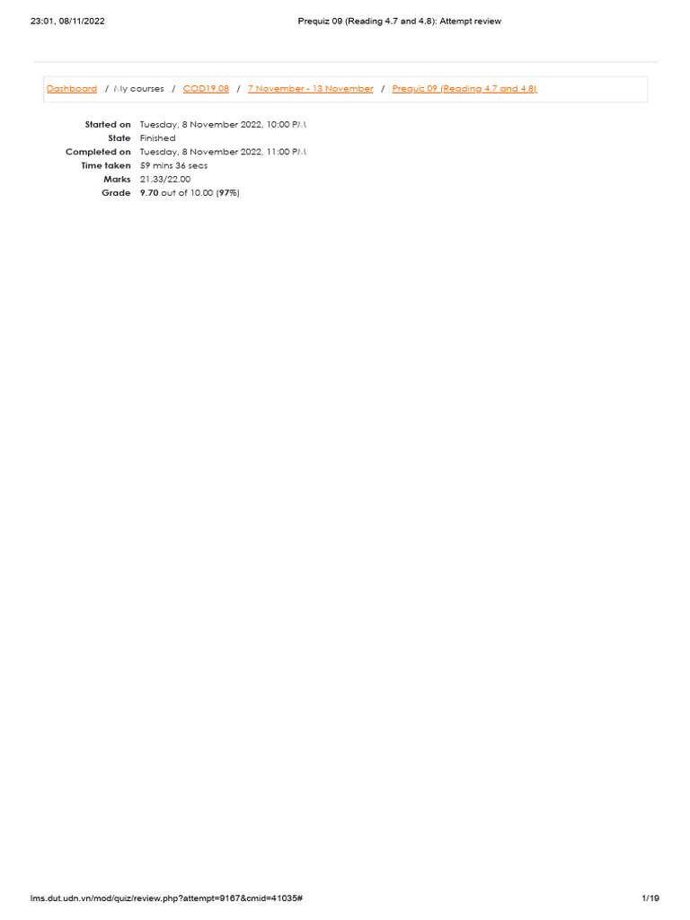 Prequiz 09 Reading 4.7 and 4.8 Attempt Review | PDF | Integrated Circuit | Central Processing Unit