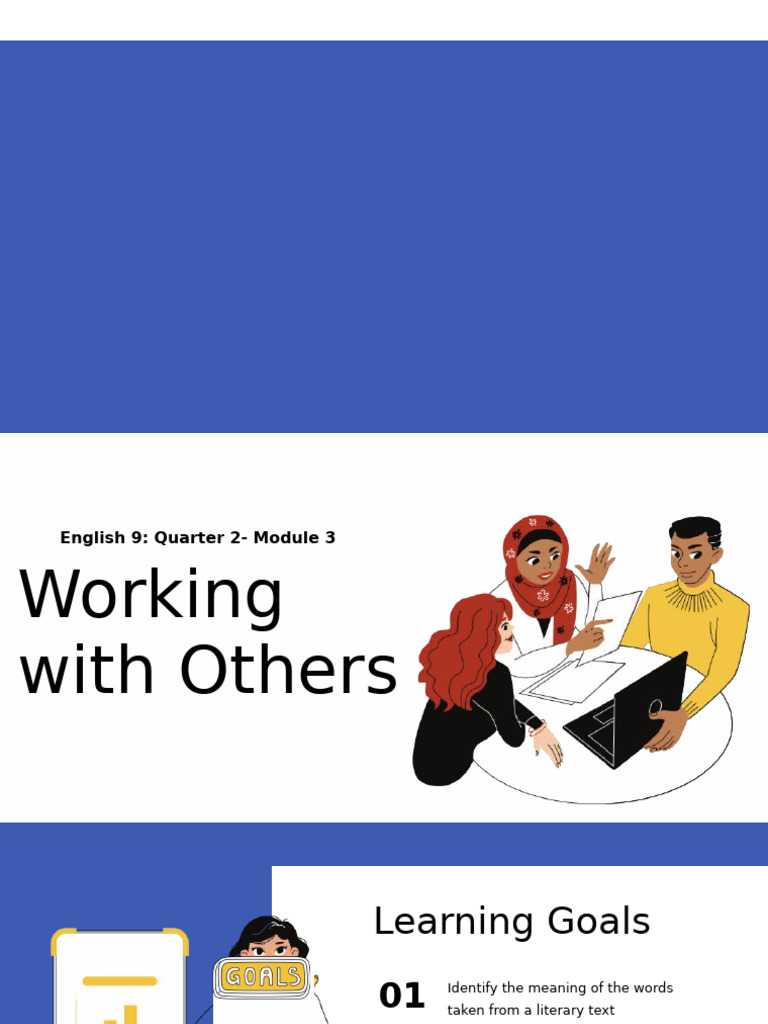 English 9 - q2 Module 3 Working With Others | PDF | Mystery, Thriller & Crime Fiction | General ...