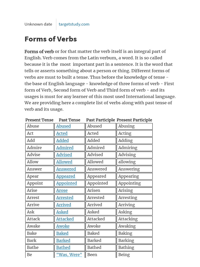 English Grammer Form Verb | PDF | Verb