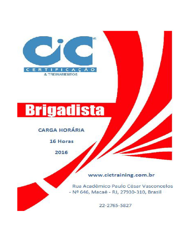 Apostila Curso Treinamento para Brigada - CiC Training | PDF | Combustão | Incêndios