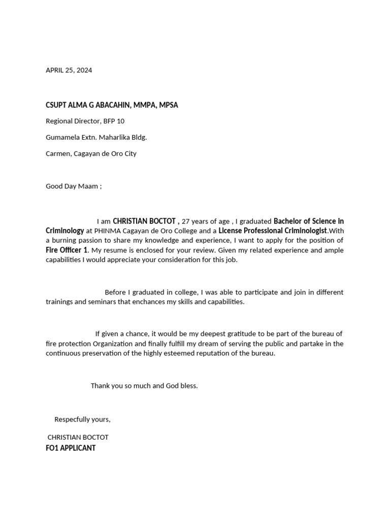 BFP Resume 1 | PDF | Career & Growth