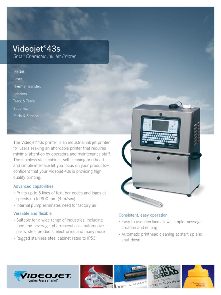 VideoJet 43s | PDF | Printer (Computing) | Barcode