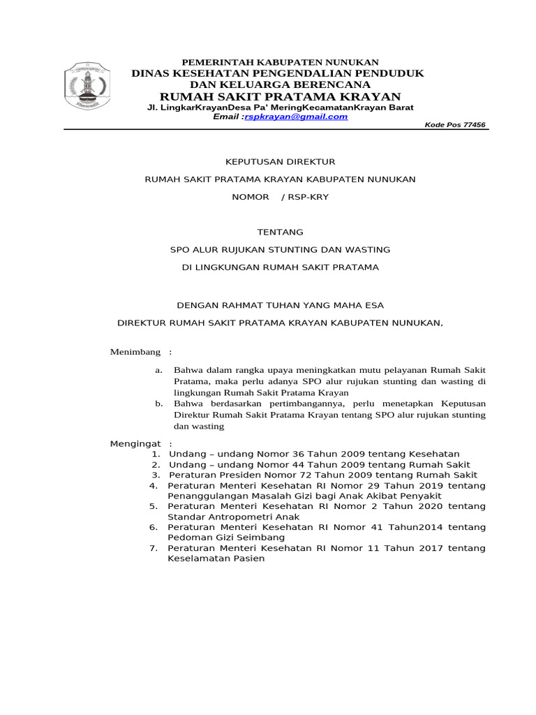 Edit SPO RUJUKAN STUNTING DAN WASTING | PDF