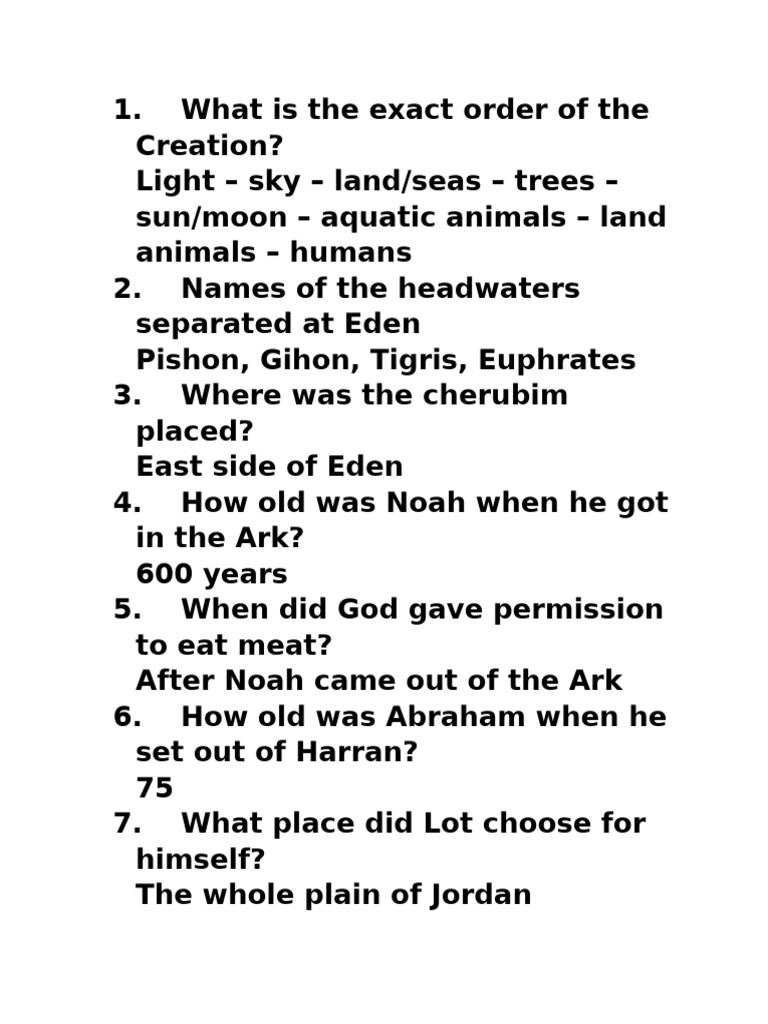 Bible Quiz Draft | PDF