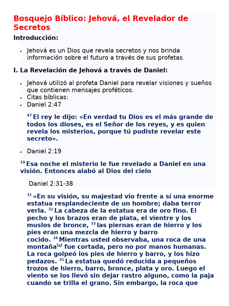 Bosquejo Bíblico - MAYO 25 | PDF | Daniel (figura bíblica) | Libro de ...