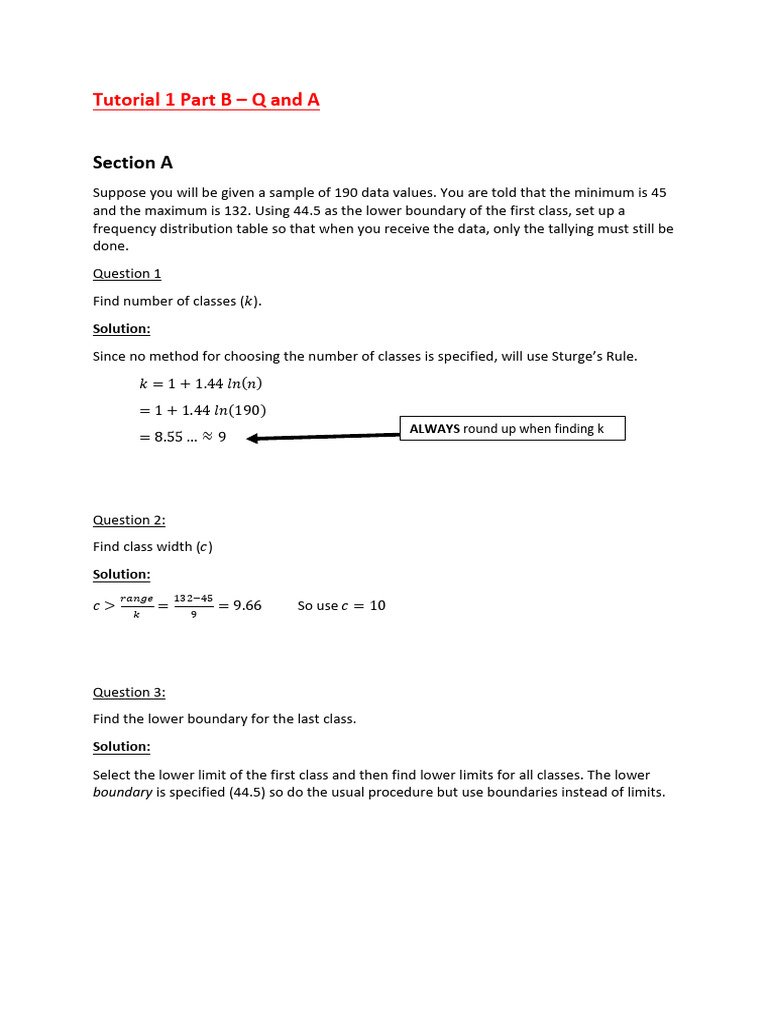 Tutorial 1 Part B - Q and A | PDF
